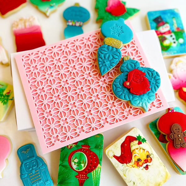 Fondant Pattern Plate- Geometric Tile - somethingforcake